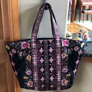 Johnny Was | Bags | Nwt Johnny Was Quilted Embroidered Velvet Tote ...